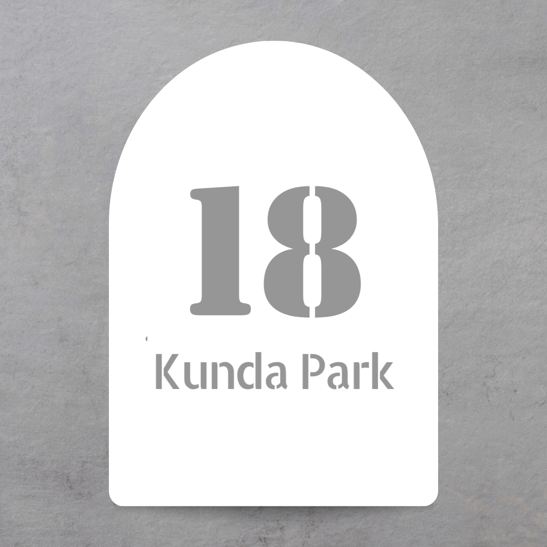 Arch Custom House Number & Street Sign – Ivory Mylk