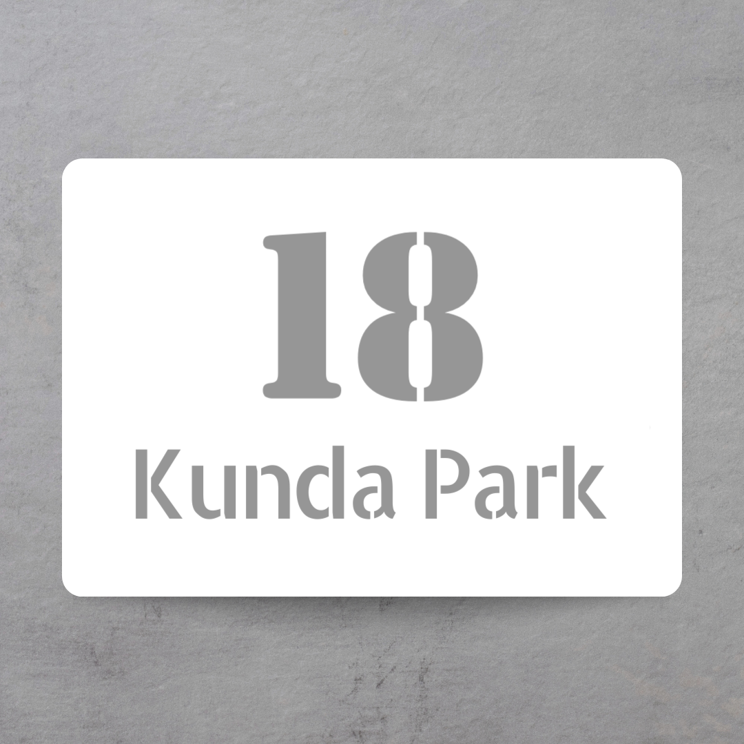 Horizontal Rectangle Custom House Number & Street Sign – Ivory Mylk