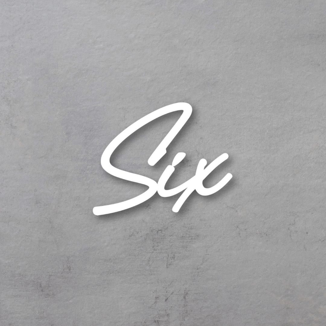 SIX - Ready Made House Number Sign – Ivory Mylk